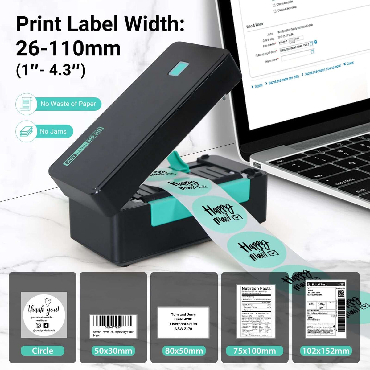 Hotlabel M9HD Mini Thermal Label Printer 300DPI – HotLabel