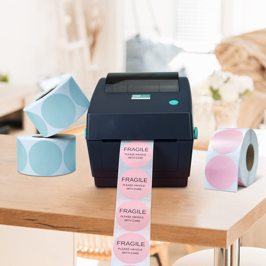 Pink Circle Thermal Label |HotLable Australia |Direct Print – HotLabel