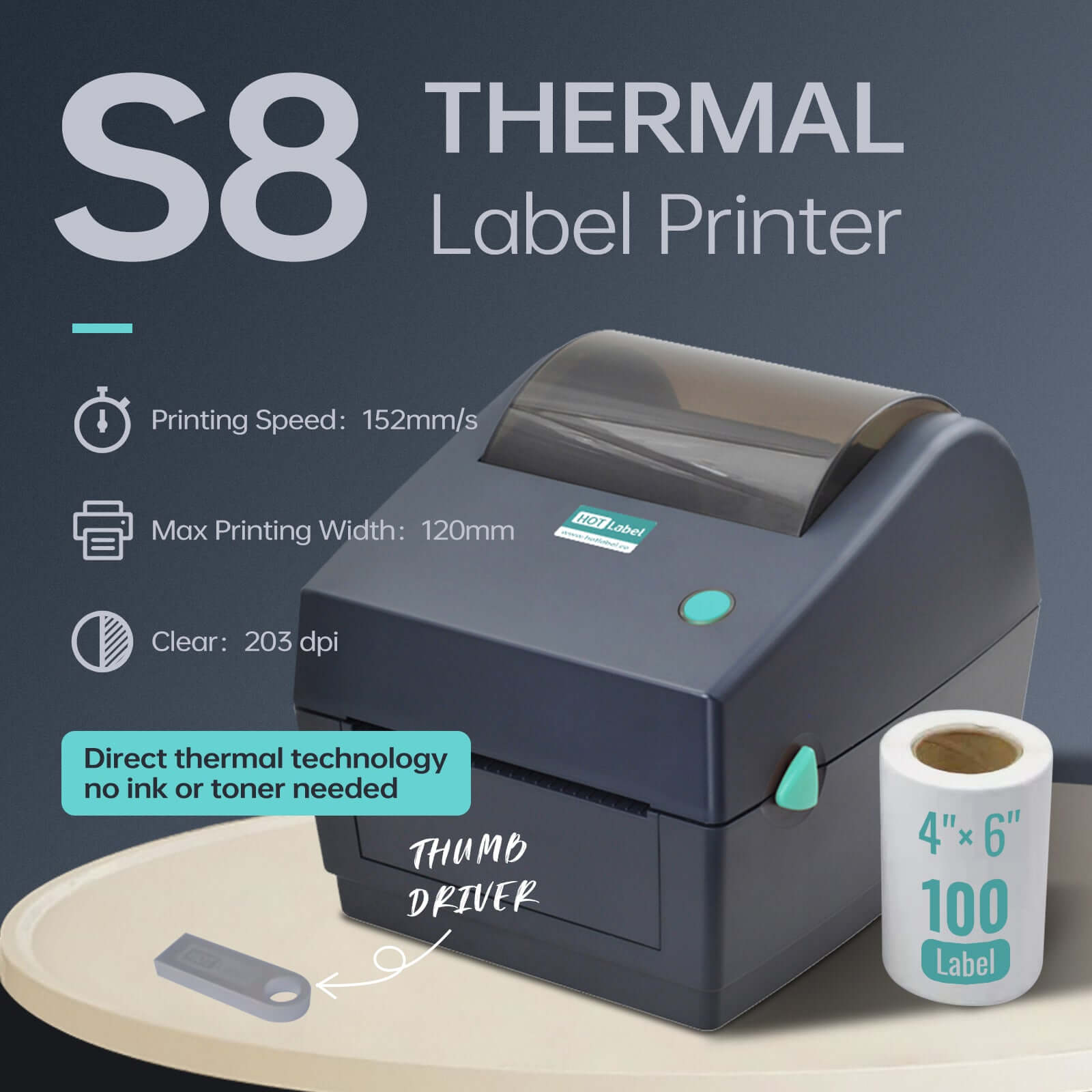 Hotlabel S8 thermal label printer – HotLabel